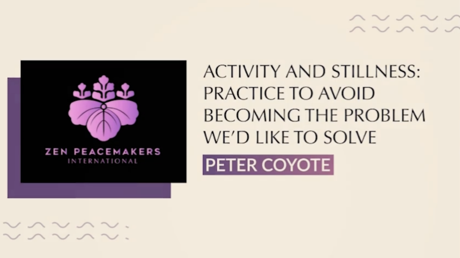 Activity and Stillness with Peter Coyote – Zen Peacemakers